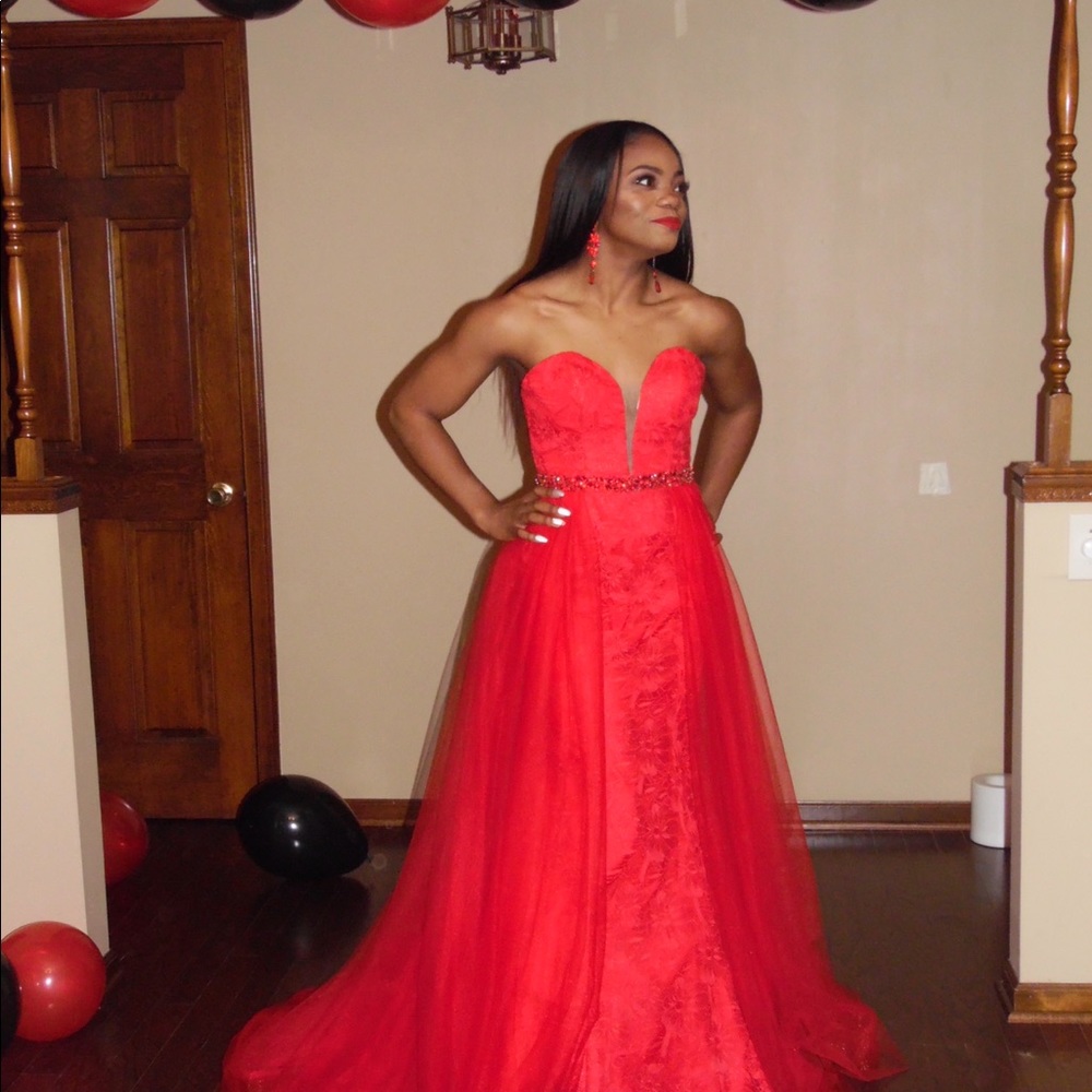 Red Racheal Allen Prom Dress - Gem